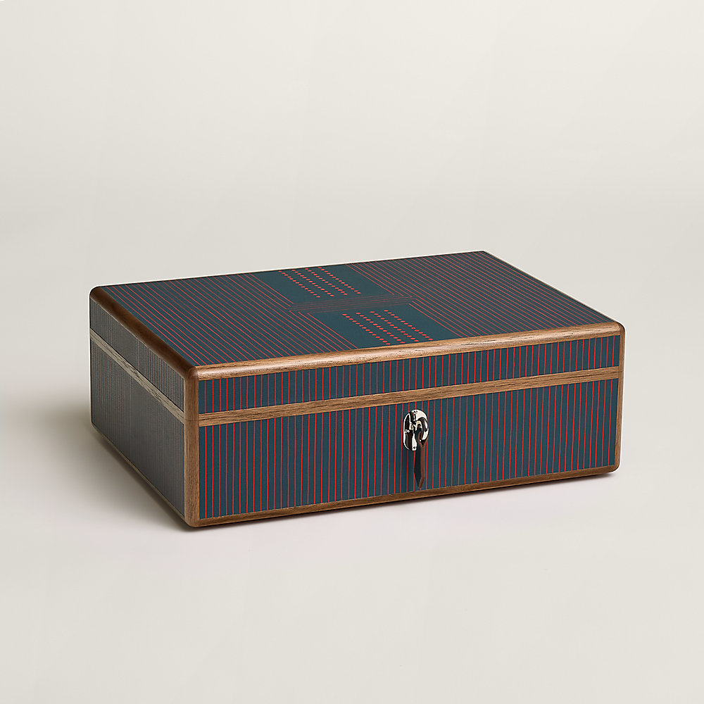 Amalthee Myriade watch box, large model - Blue | Hermès UK