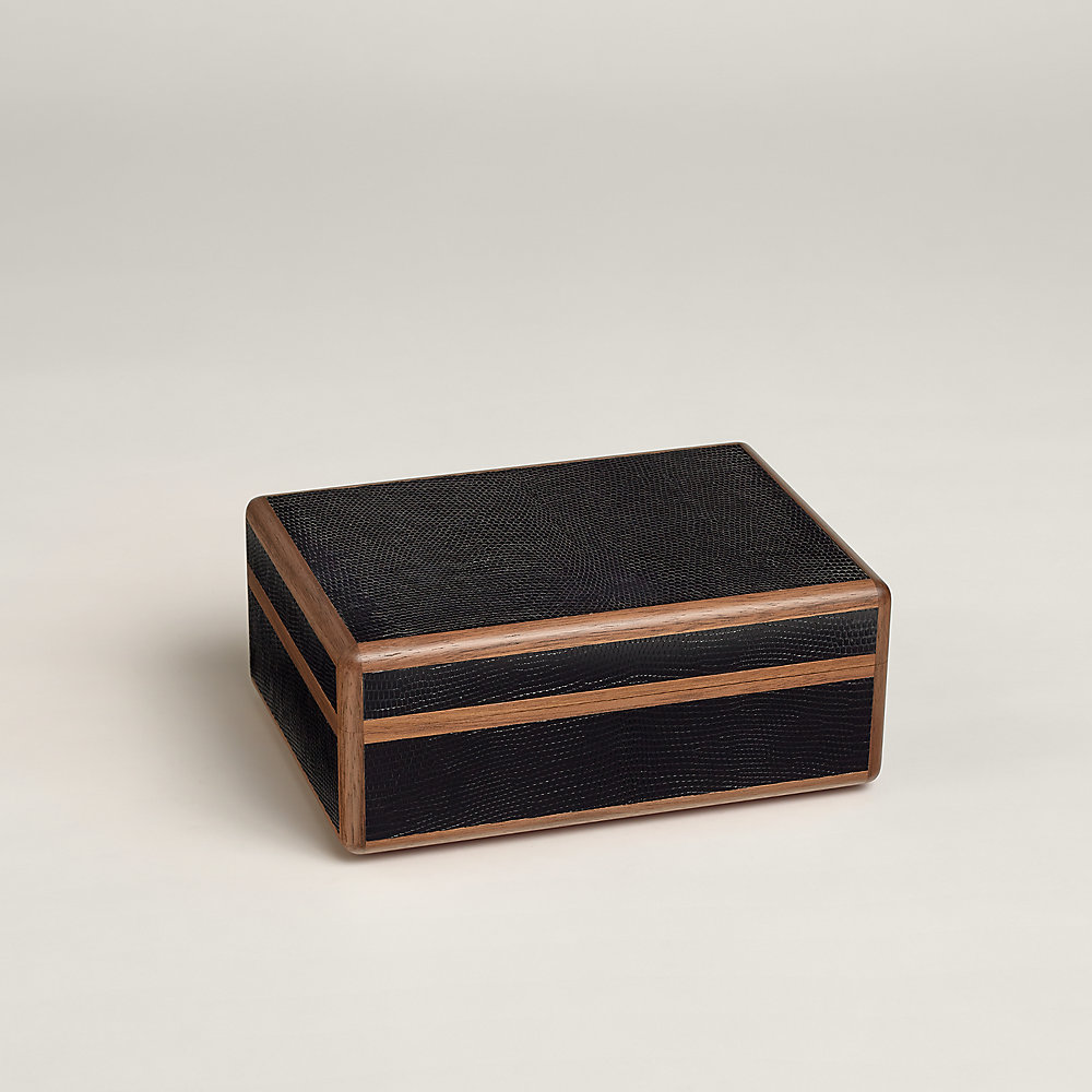 Amalthee ring box, small model - Black | Hermès USA