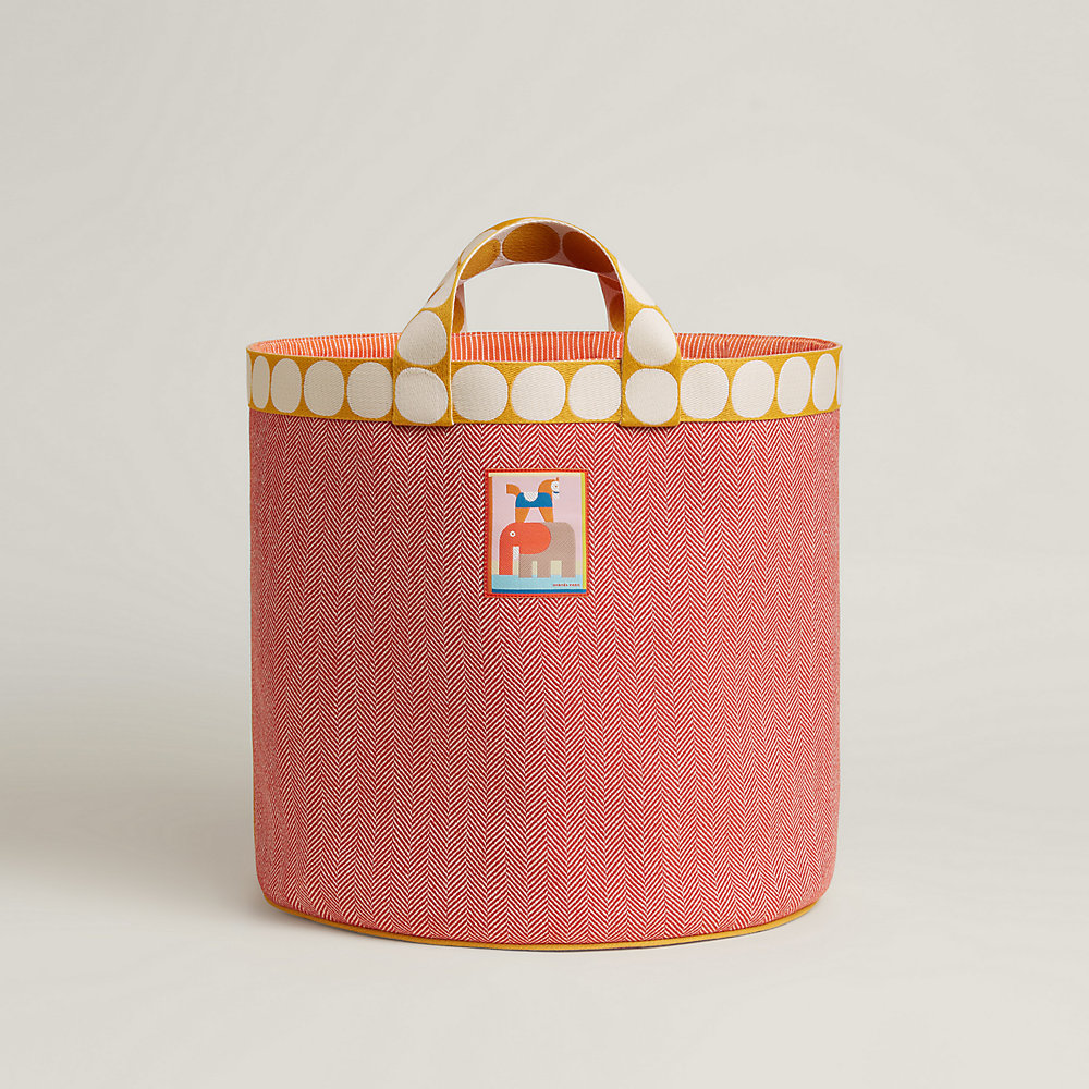 Animaux Blocks basket, large model - Beige | Hermès USA
