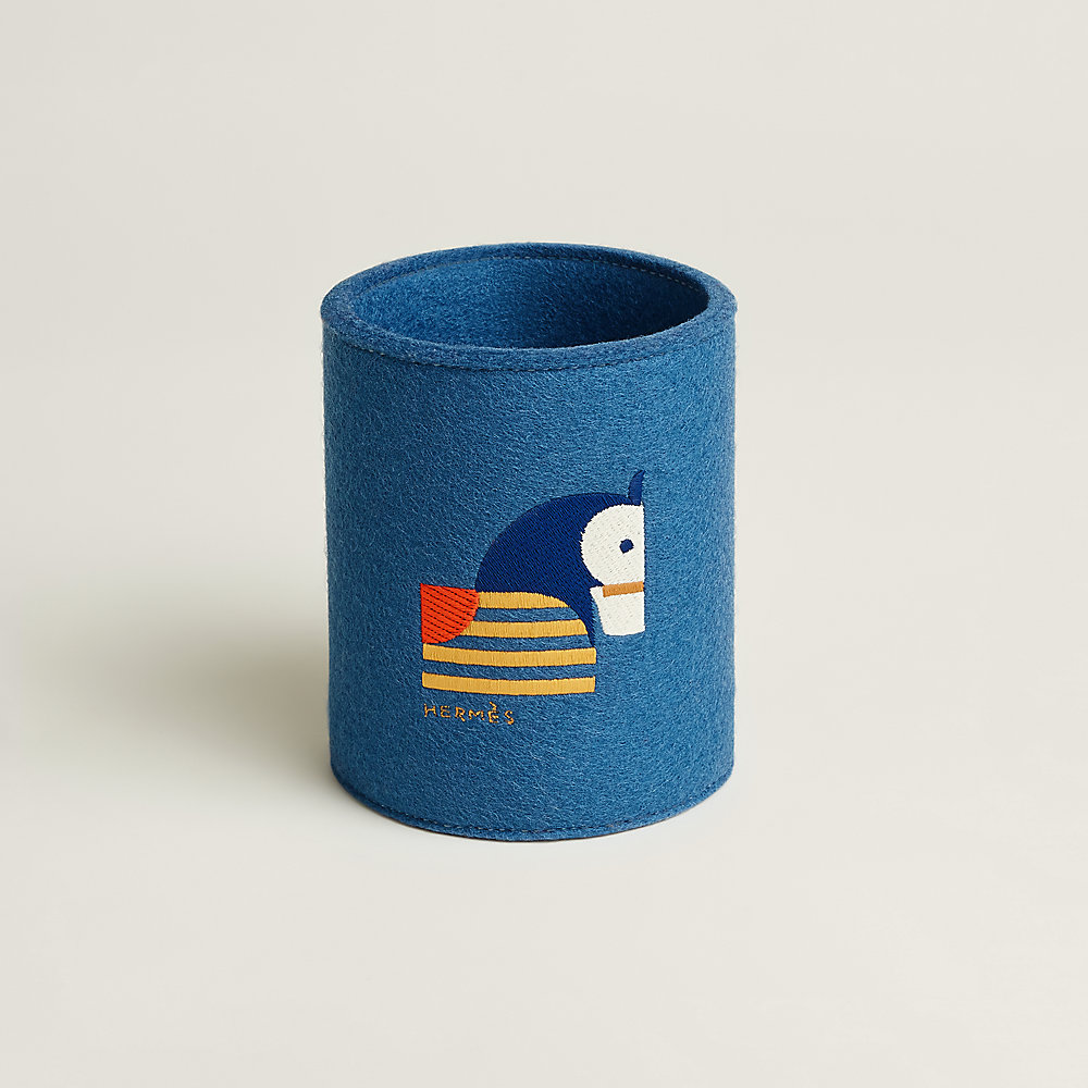Animaux Blocks pencil holder - Brown | Hermès Hong Kong SAR