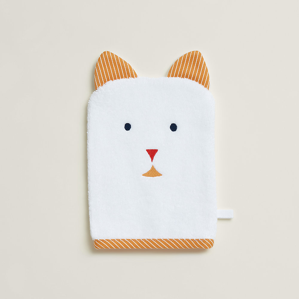 Animaux Blocks washcloth - Blue | Hermès Ireland