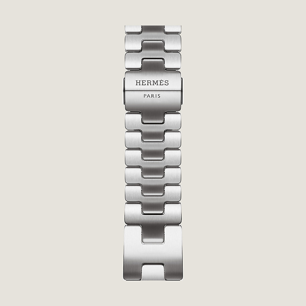 Apple Watch Hermès 42 mm Grand H Single Tour錶帶 - 灰色 | Hermès 愛馬仕台灣地區官網