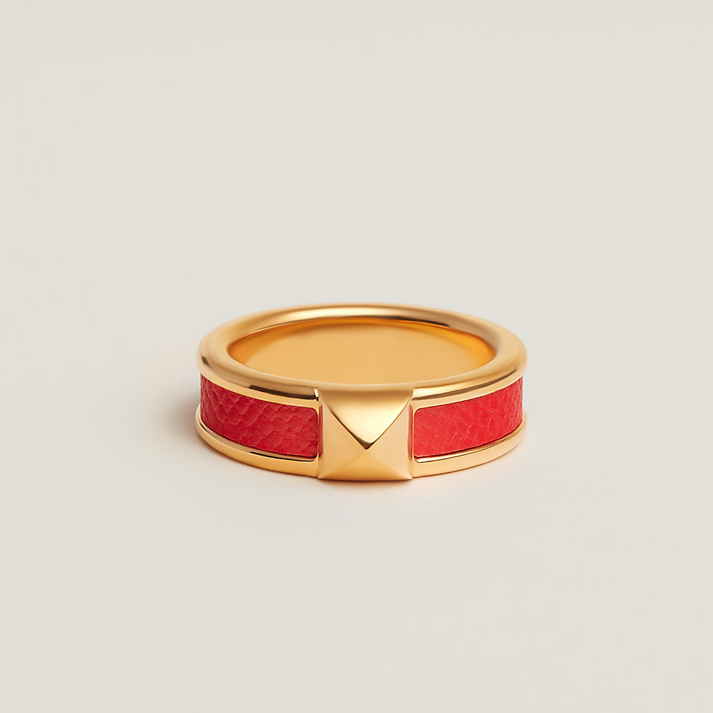Athena simple stud ring - Red | Hermès UK