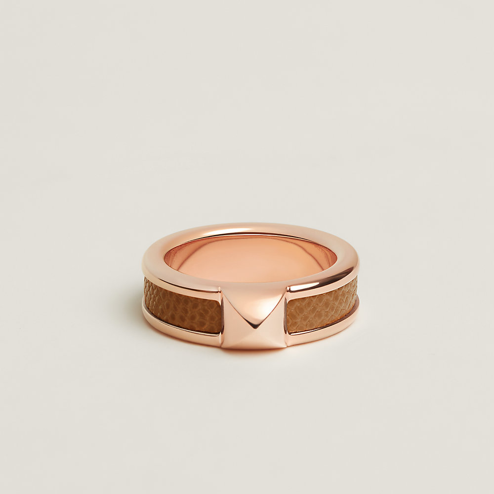 Athena simple stud ring - Beige | Hermès UK