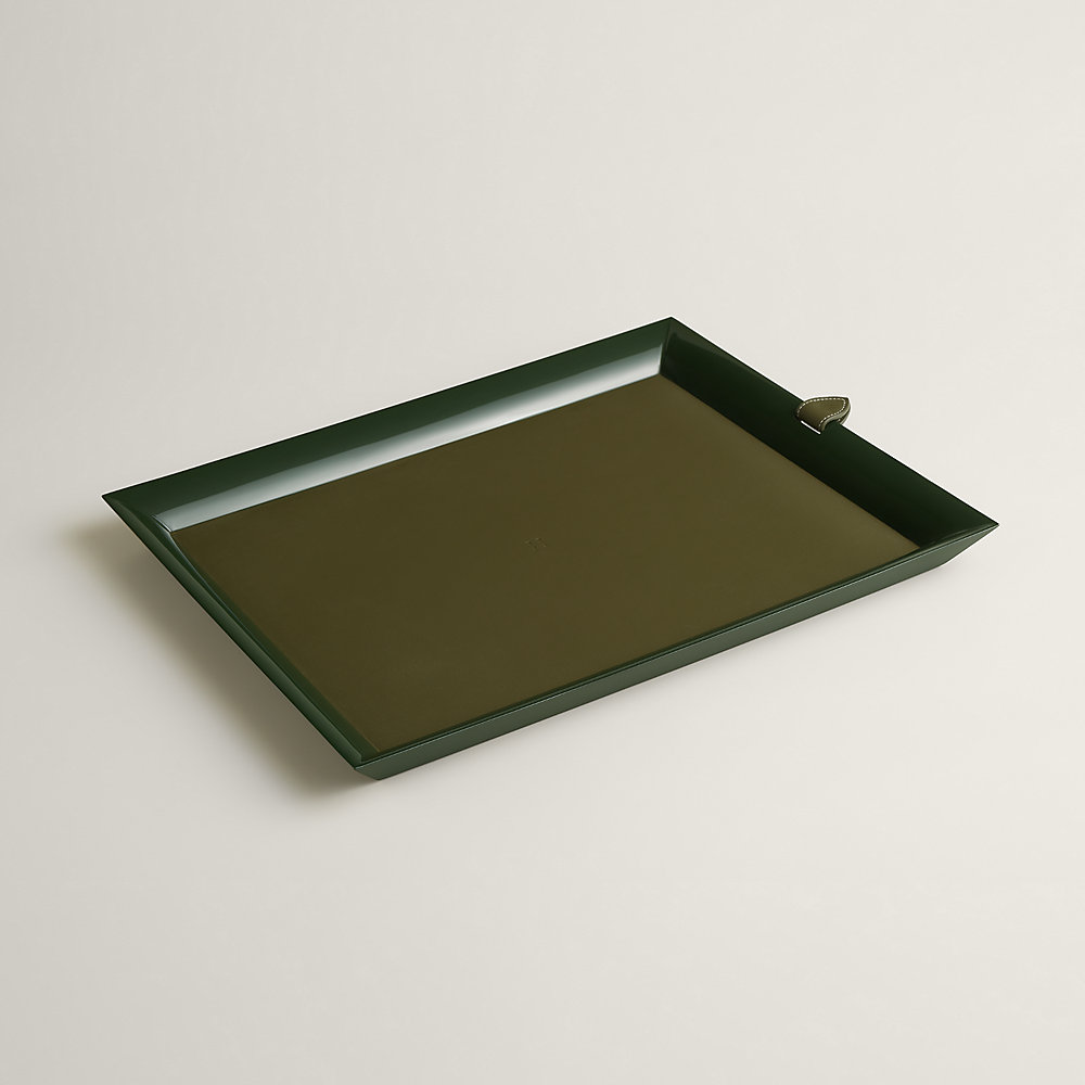 Atrium tray, large model - Green | Hermès Malaysia