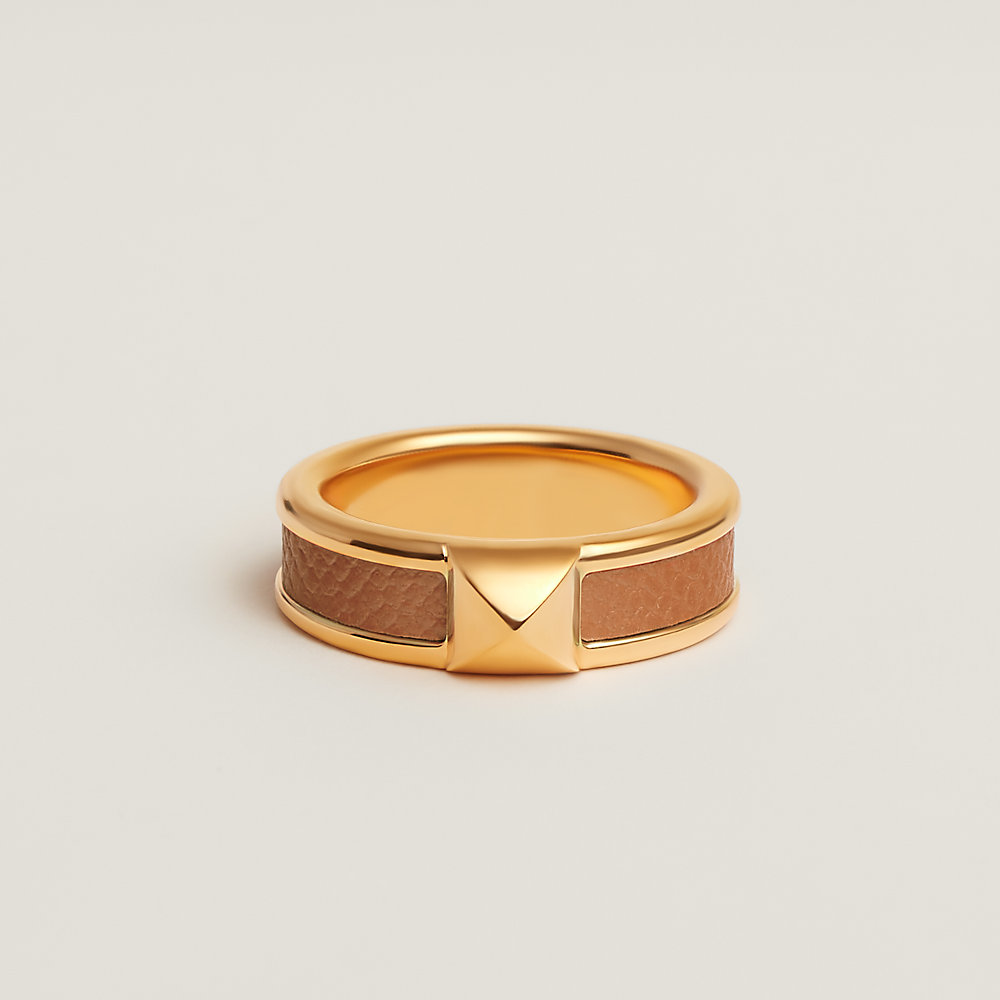 Bague simple clou Athéna - Beige | Hermès France