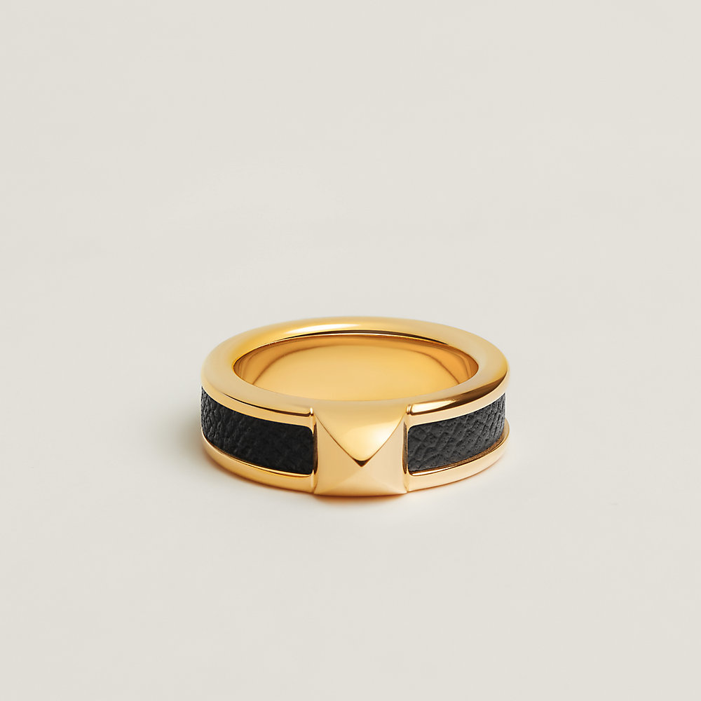 Bague simple clou Athéna - Noir | Hermès France