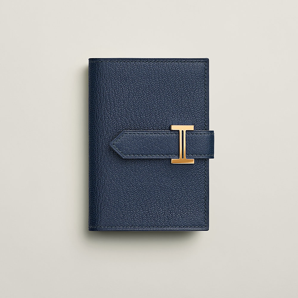 Bearn mini wallet - Blue | Hermès UK
