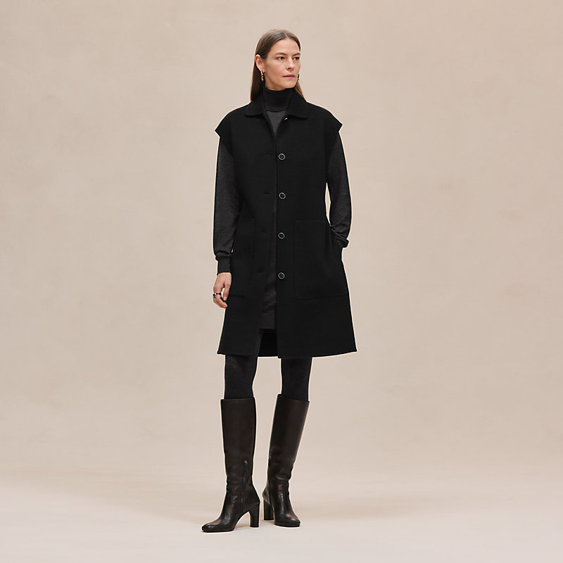 Belted cashmere long vest | Hermès USA Belted cashmere long vest | Hermès USA