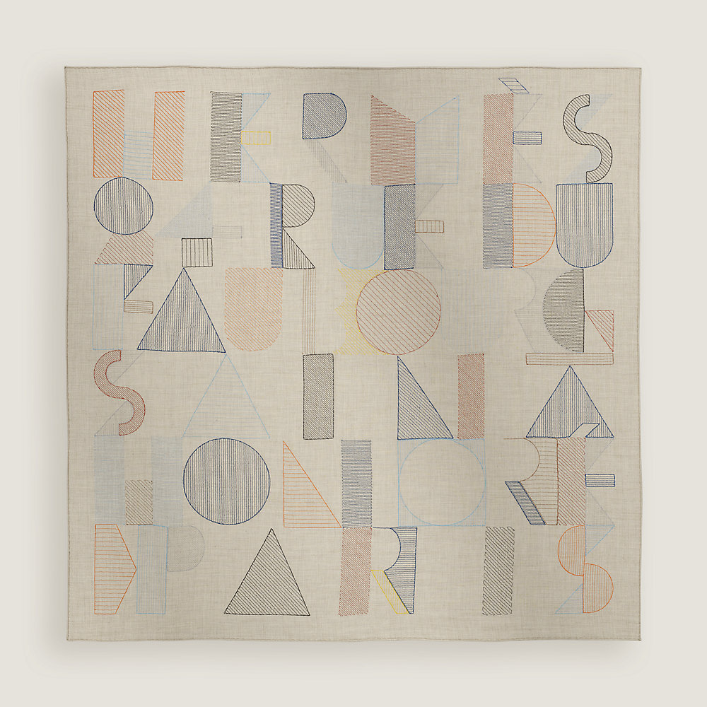 Besticktes Tuch 100 Jeu d'Adresse - Beige | Hermès Deutschland