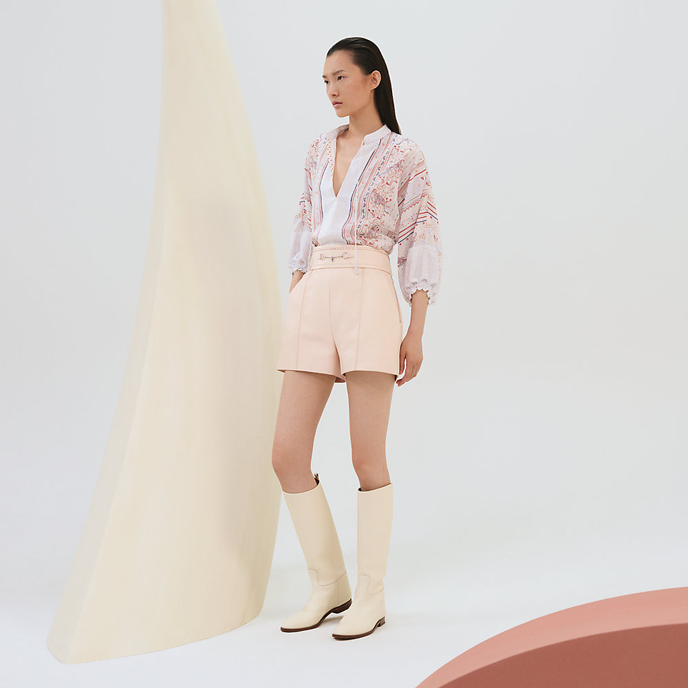 Bluse Inspiration Peintre mit "Guépards et Palmettes"-Print | Hermès ...