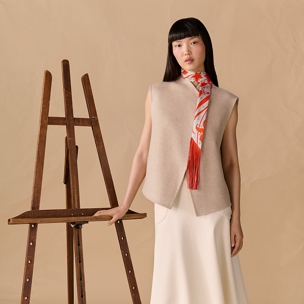 Bouquet Final leather fringe Twilly | Hermès UAE