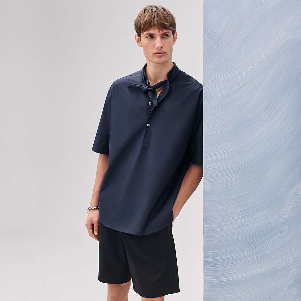 Boxy fit shirt with Marius collar | Hermès Poland