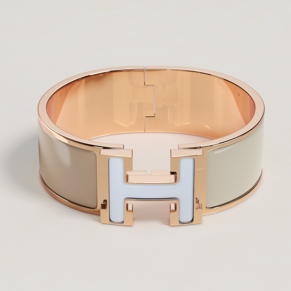 Bracelet Clic Clac H Color Block - Beige | Hermès France