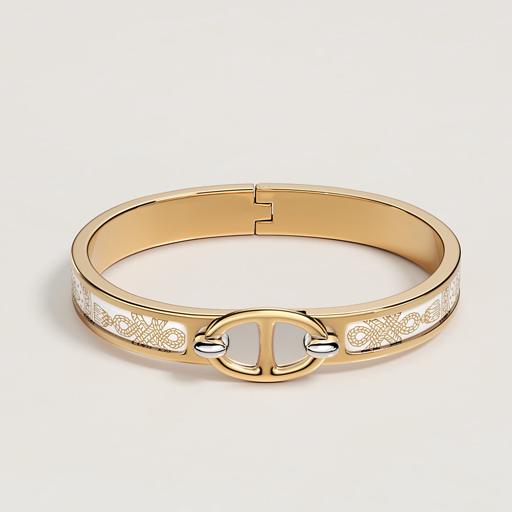 Bracelet Mini Clic Chaîne d'Ancre Grand Apparat - Blanc | Hermès France