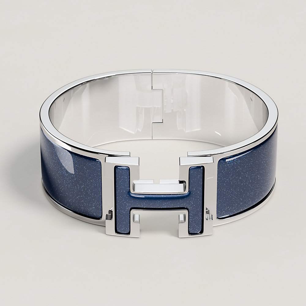 Brazalete Clic Clac H Glitter - Azul | Hermès España