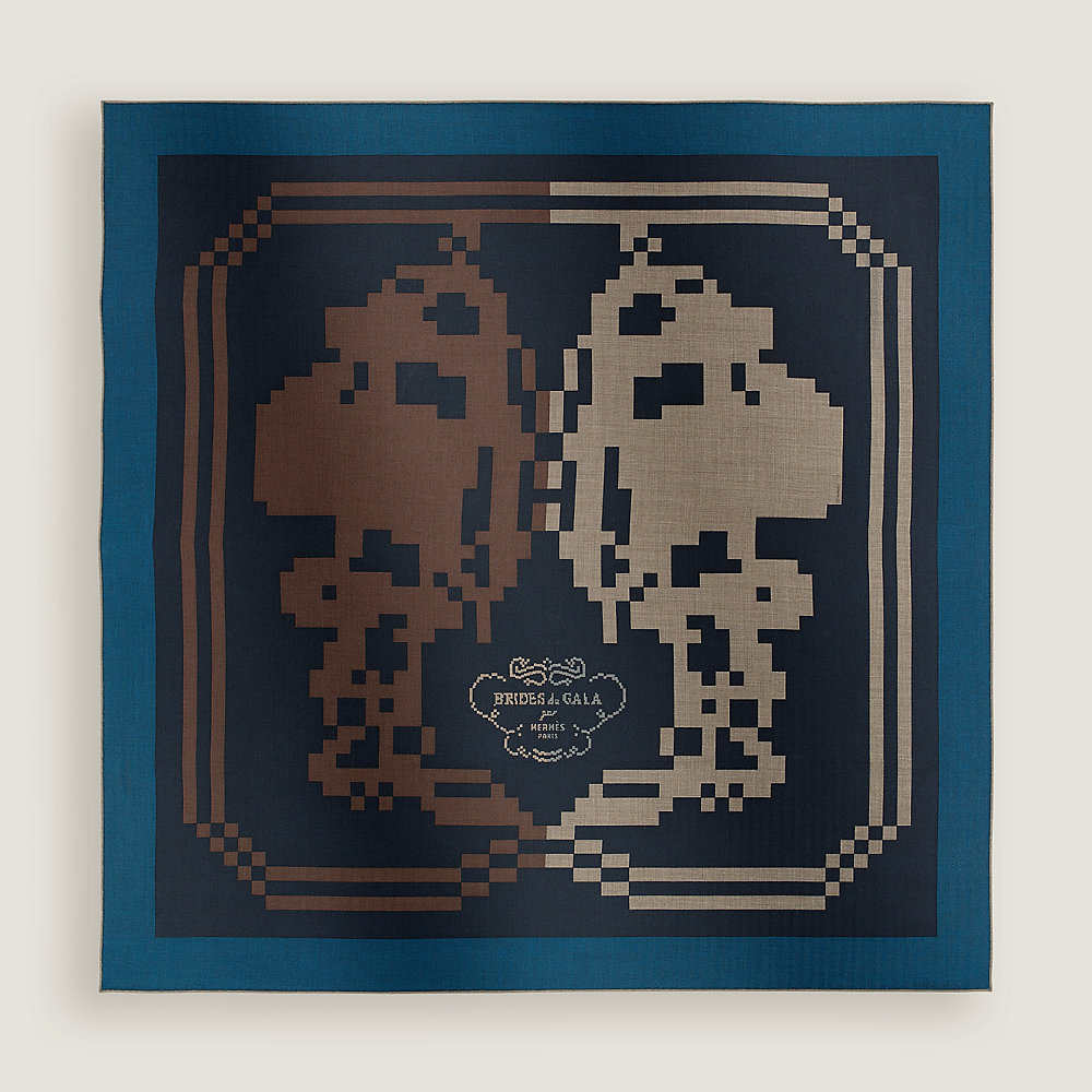 Brides de Gala Pixel scarf 100 - Blue | Hermès UK