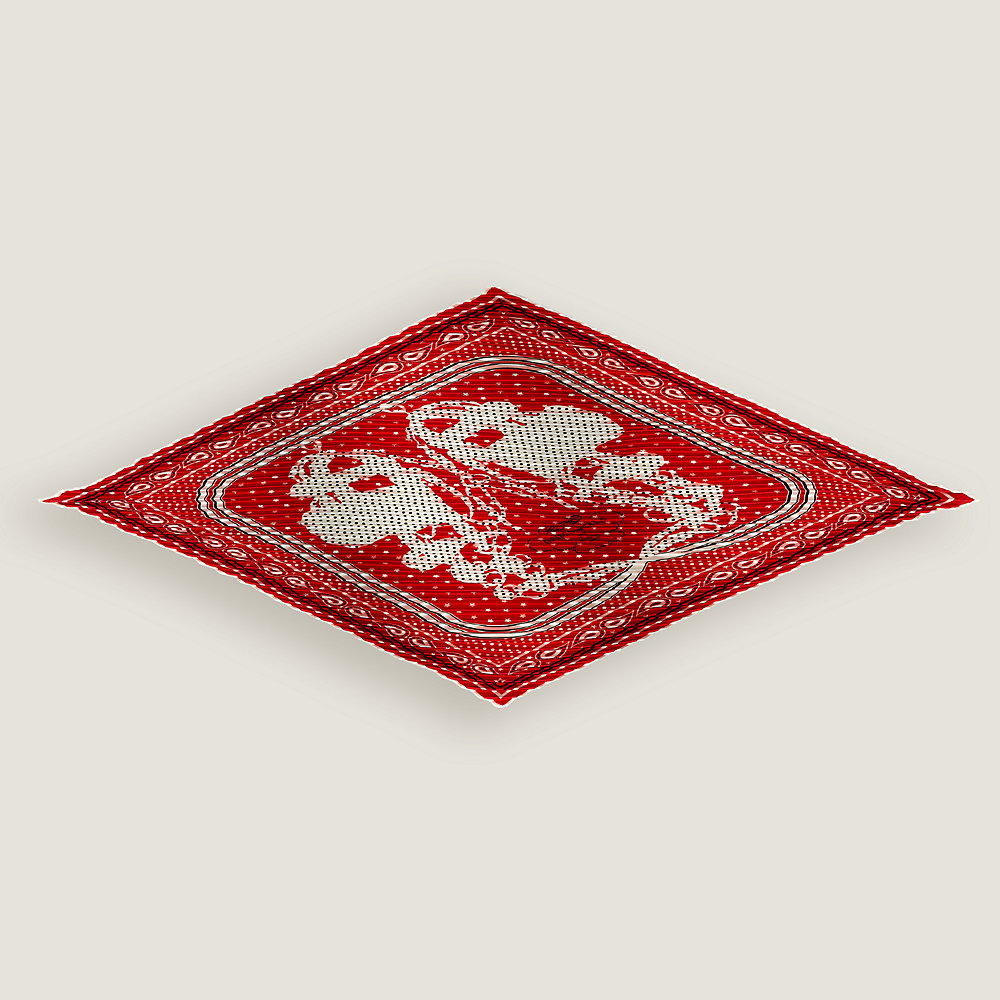 Brides de Gala pleated bandana 55 - Red | Hermès UK