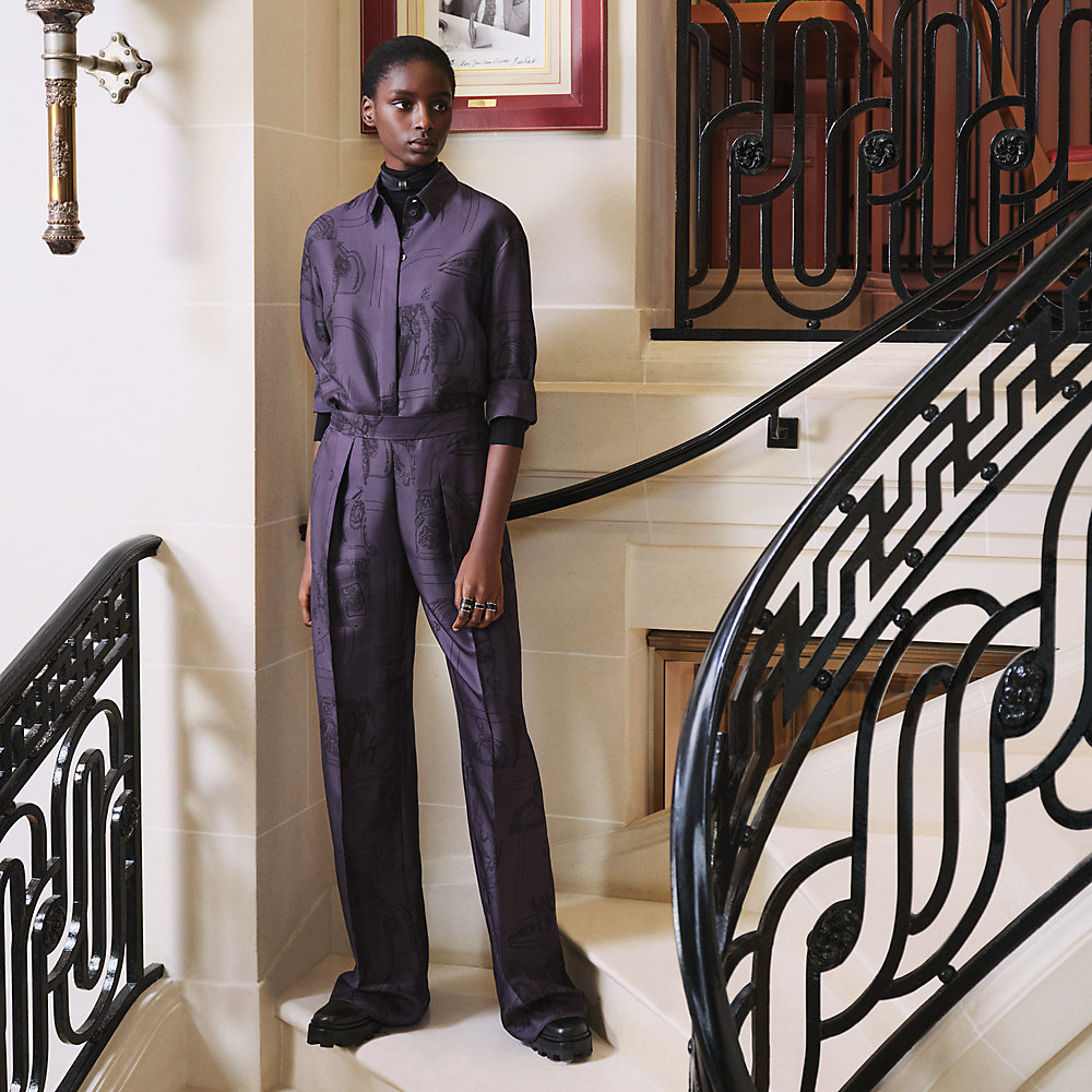 Calça estilo pijama "En Désordre Finesse" | Hermès Brasil