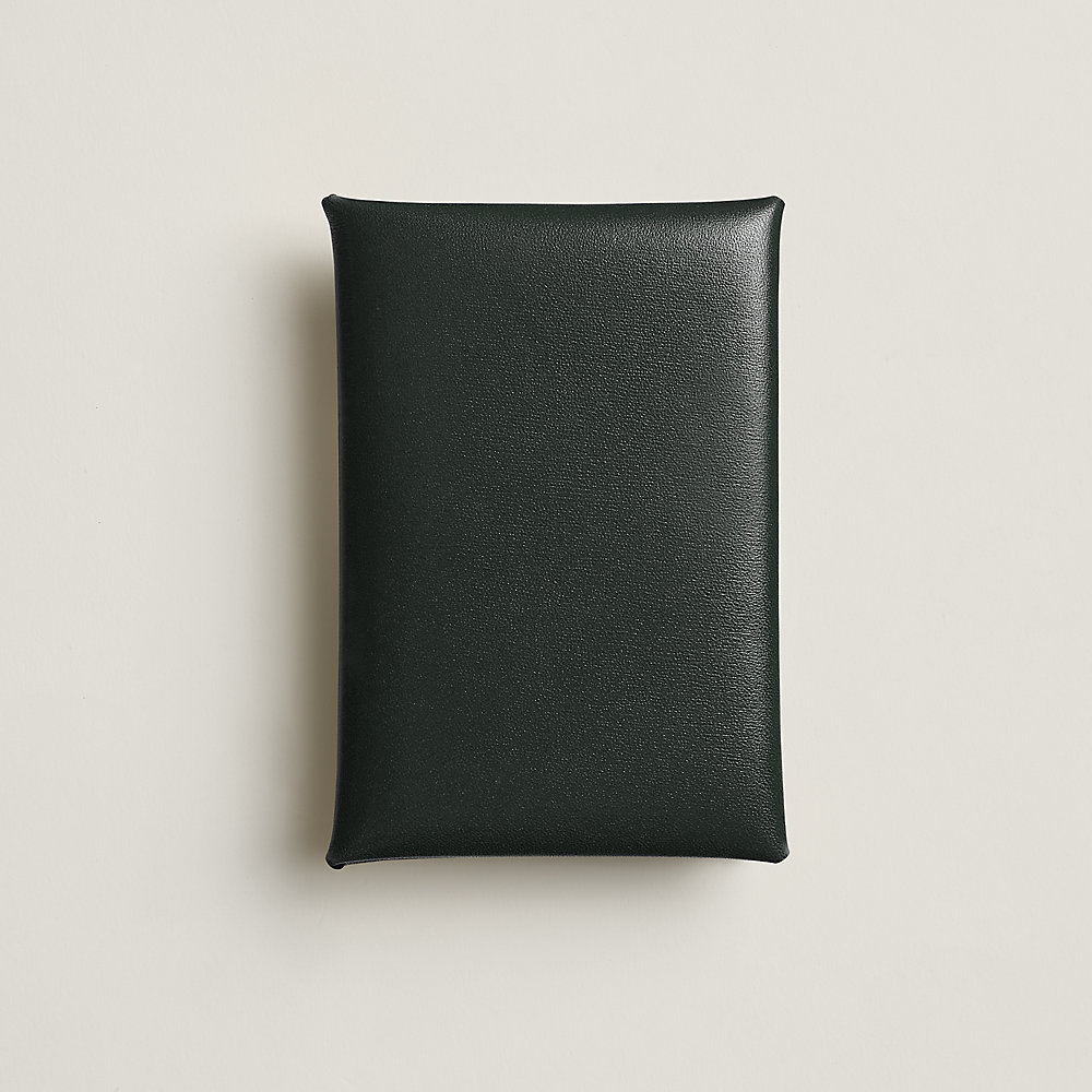 Calvi card holder - Green | Hermès UK