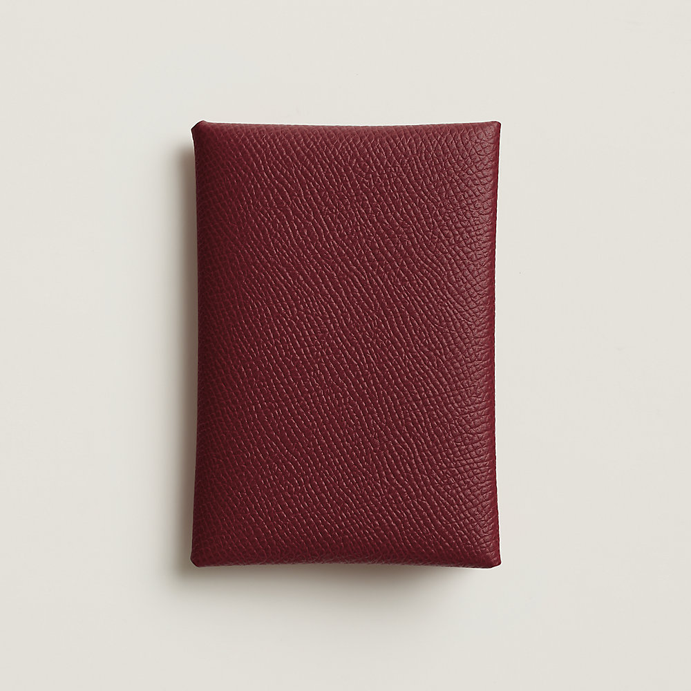 Calvi Duo Compact card holder - Red | Hermès Australia