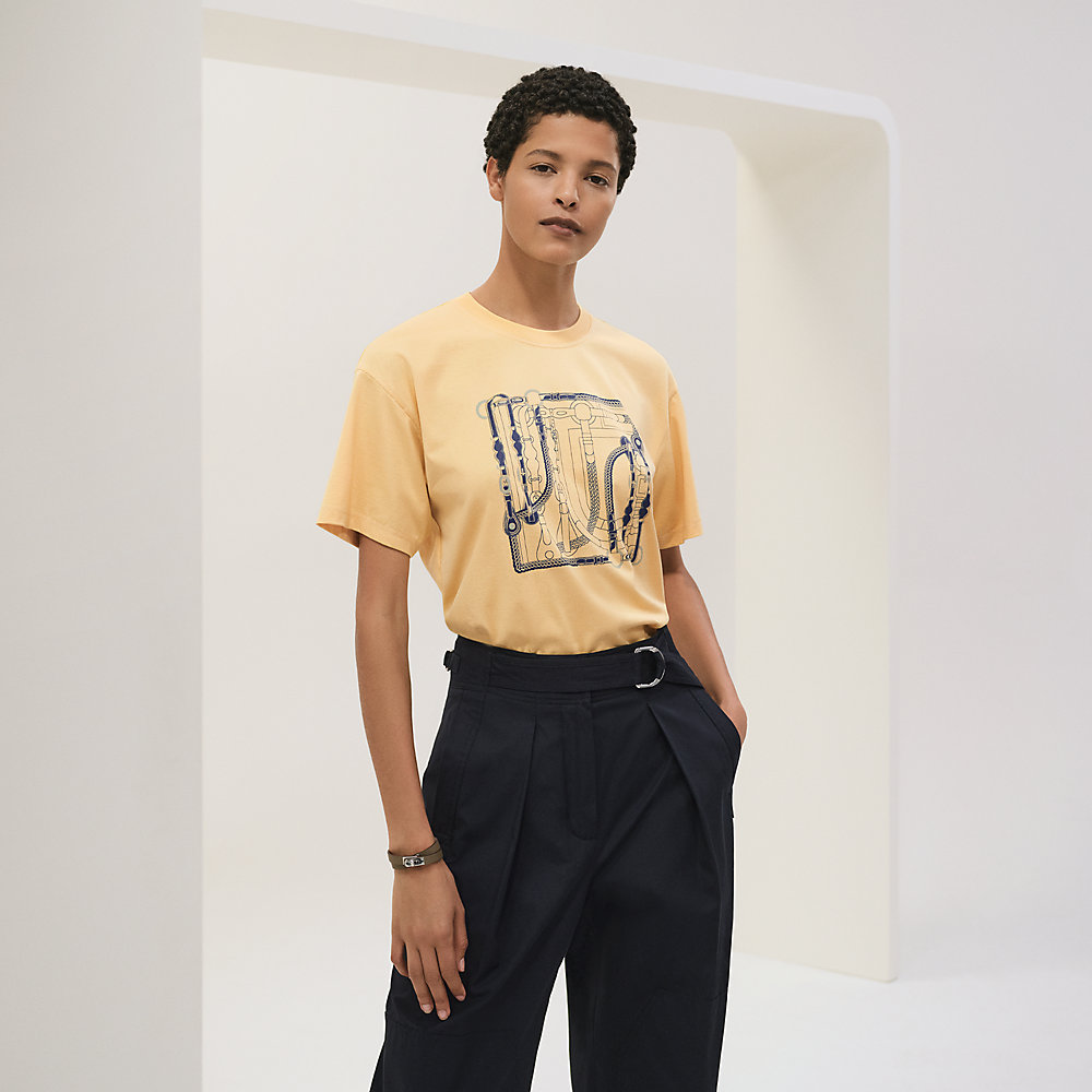 "Canoe" micro t-shirt - Yellow | Hermès UK