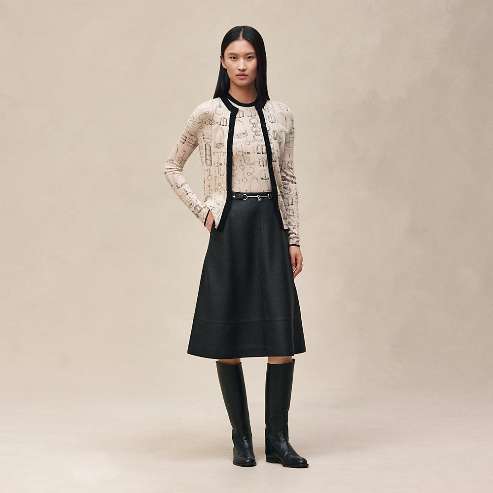 Cardigan con bottoni stampa “Cahier du Colporteur” | Hermès Italia