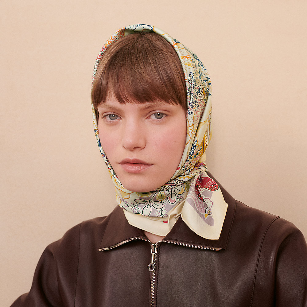 Carré 90 doble faz Mille Feuilles de Soie - Rosa | Hermès España