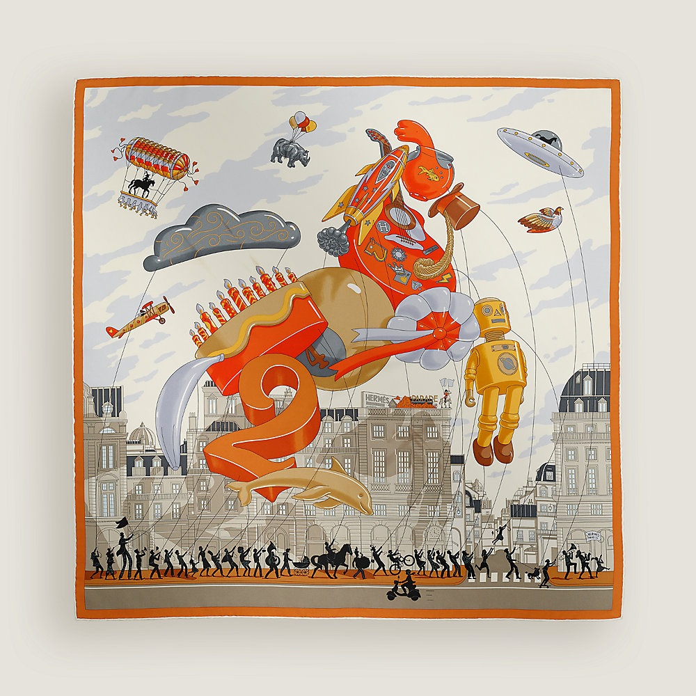 Carré 90 Hermès Parade - Orange | Hermès France