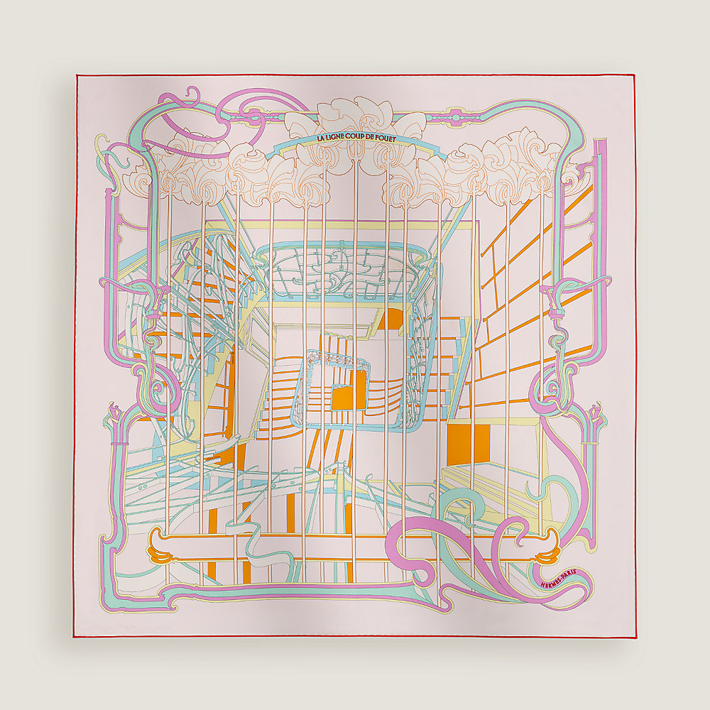 Carré 90 La Ligne Coup de Fouet - Rosa | Hermès España