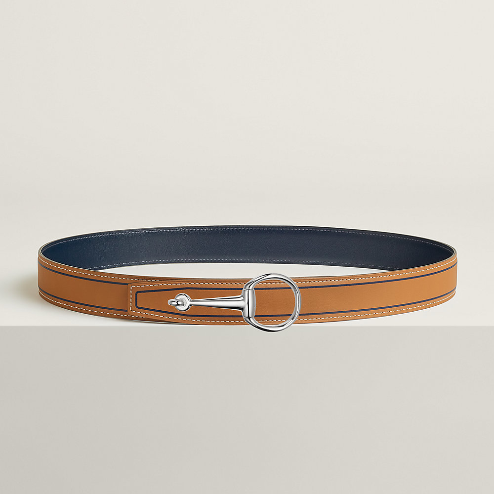 Casaque belt buckle & Contrast reversible leather strap 32 mm | Hermès UK