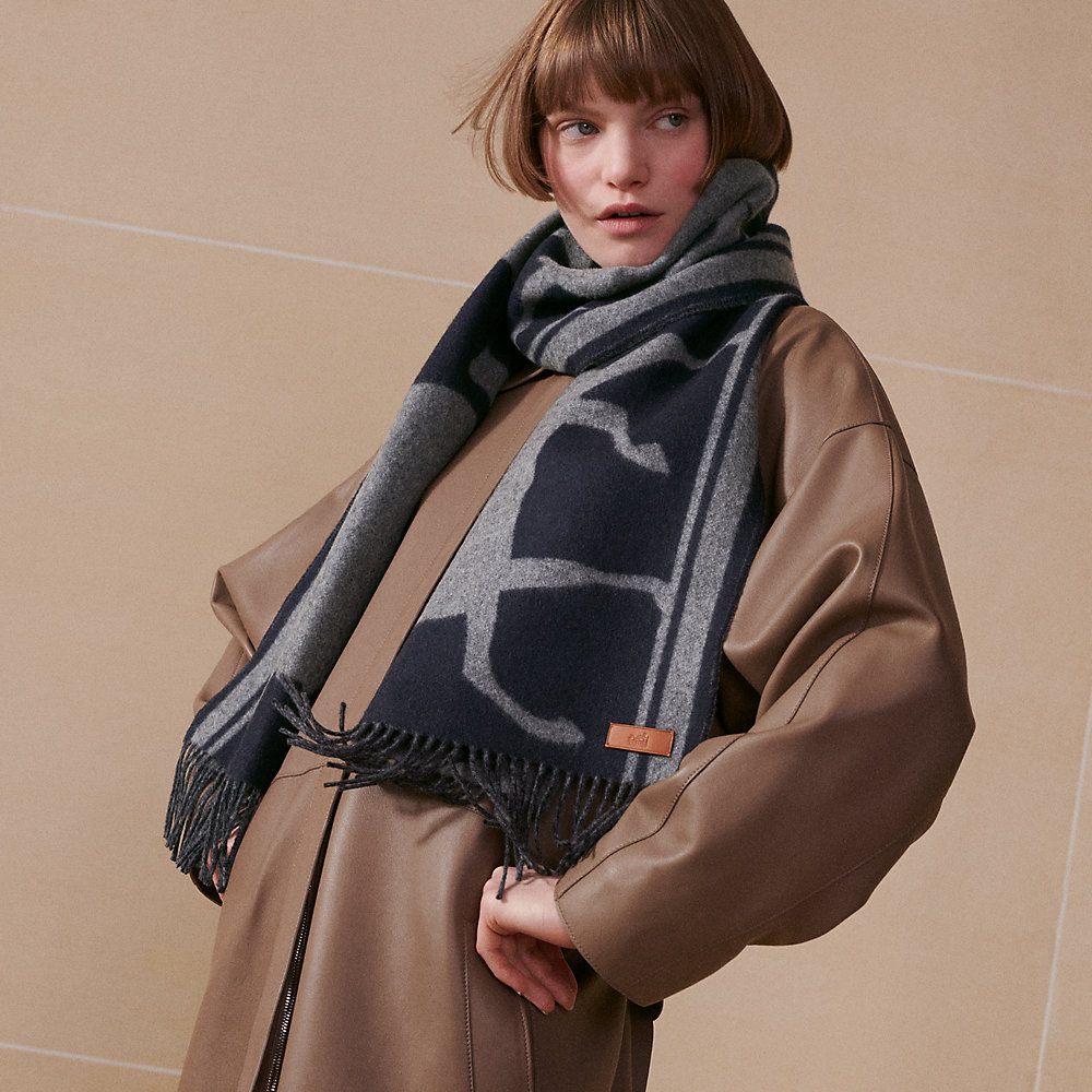Casaque Tete a Queue scarf - Blue | Hermès UK