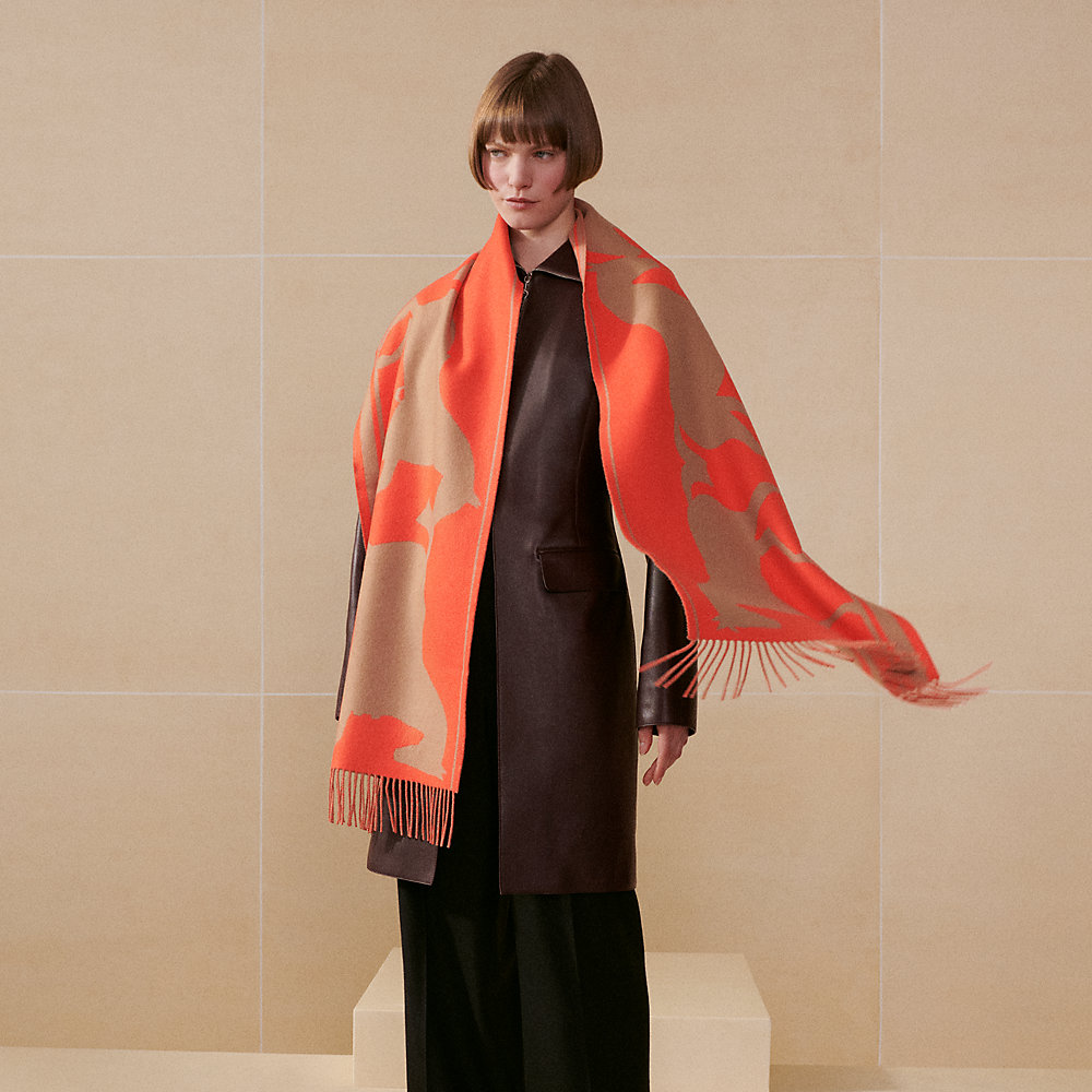 Casaque Tete a Queue scarf - Red | Hermès UK