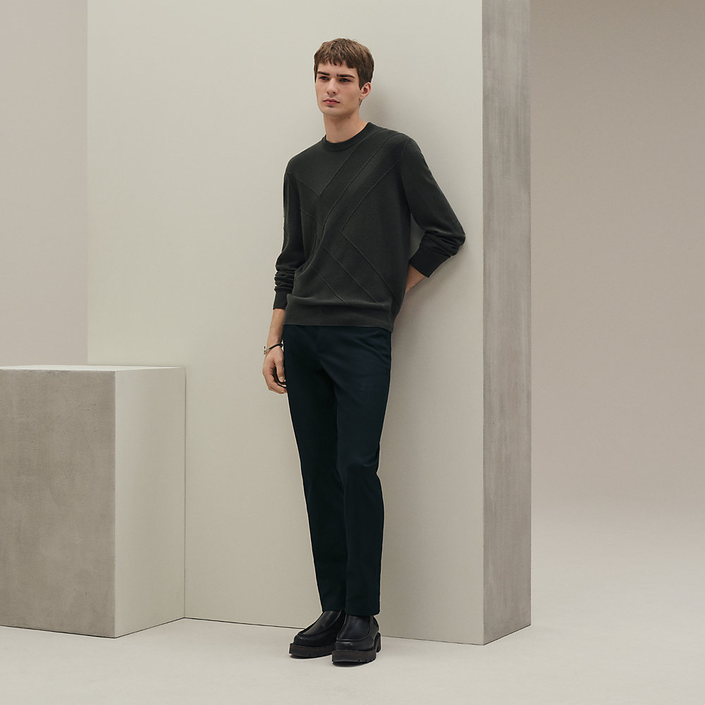 Cashmere "Casaque ombree" crewneck sweater - Black - 3XL | Hermès UK