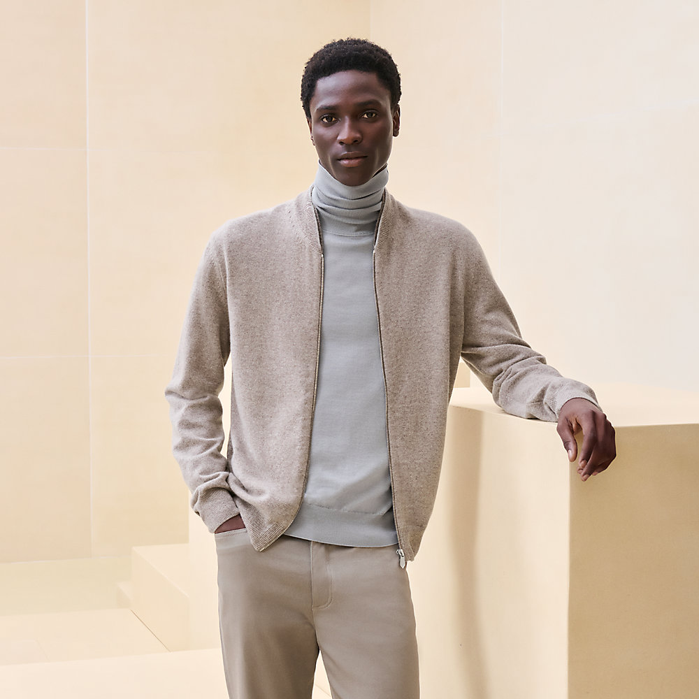 Cashmere "Double cotes H" zipped jacket | Hermès UK