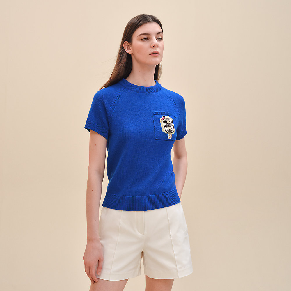 Cashmere "Funny Ice Cream" short-sleeve sweater | Hermès Denmark