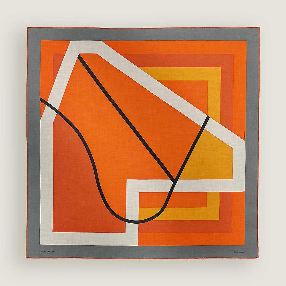 Cheval au Carre scarf 100 - Orange | Hermès Denmark
