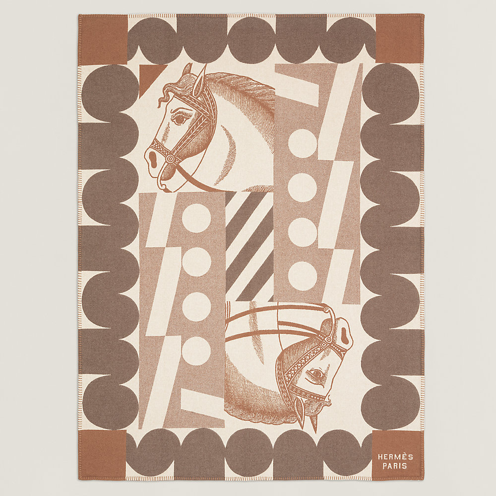 Cheval Joker blanket - Brown | Hermès UK