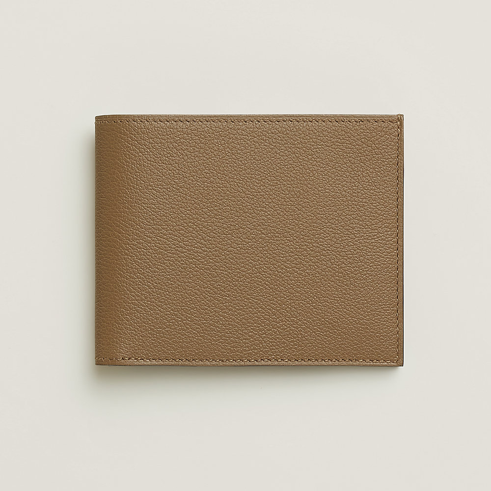 Citizen Twill Compact card holder - Beige | Hermès Netherlands