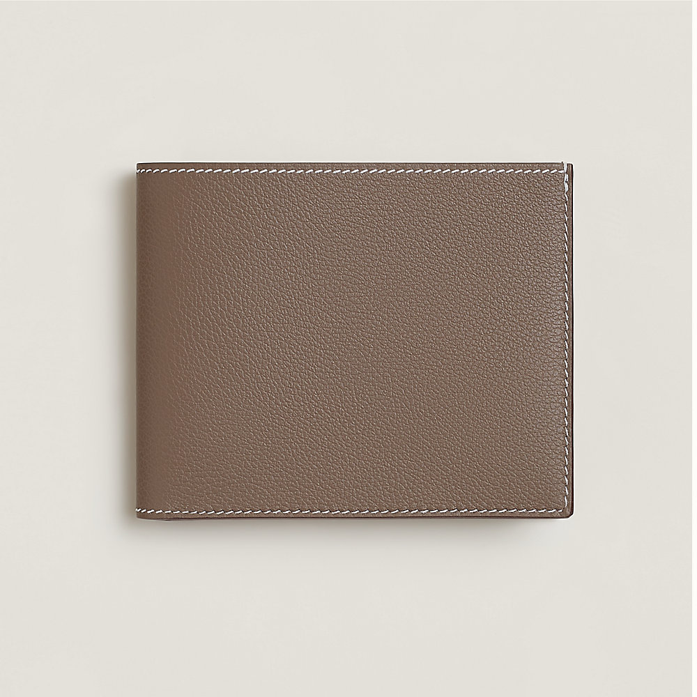 Citizen Twill Compact card holder - Grey | Hermès Canada