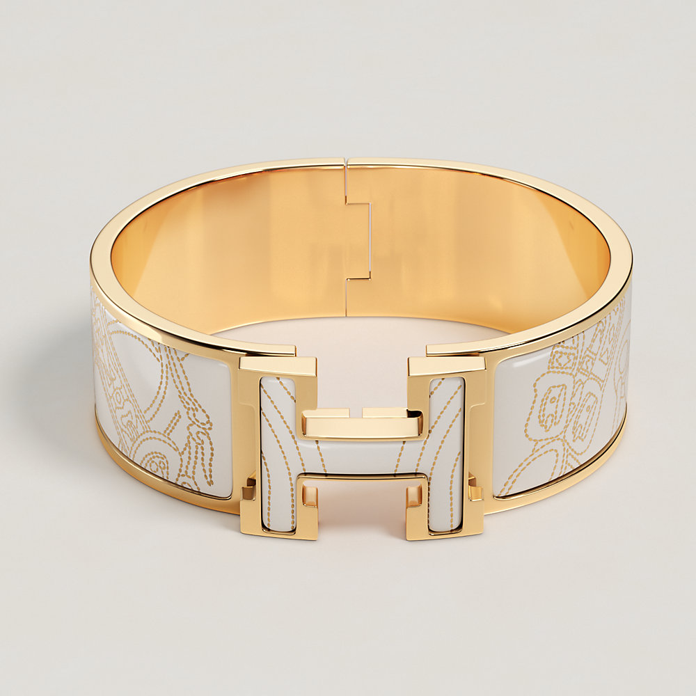 Clic Clac H Brides de Gala Applique Pique bracelet - White | Hermès ...