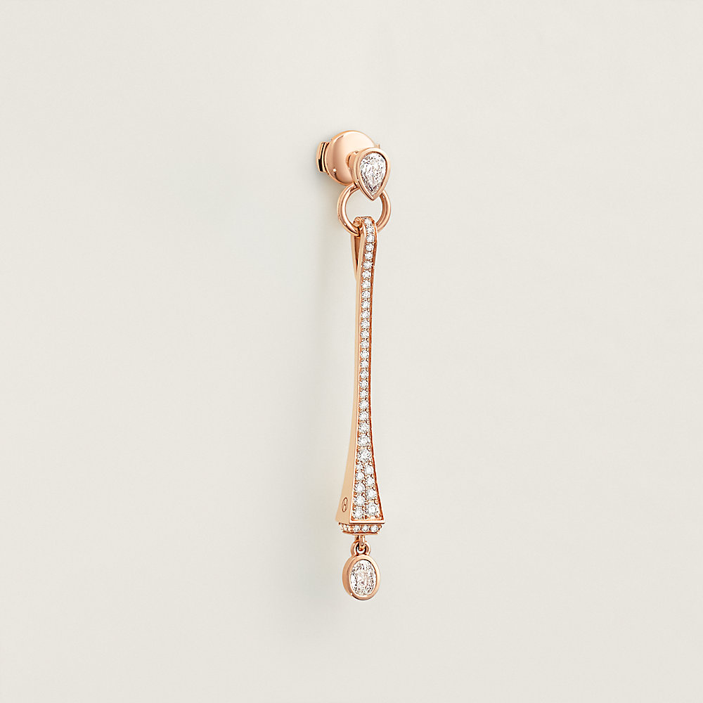 Clou de forge single dangle earring - Rose gold | Hermès USA