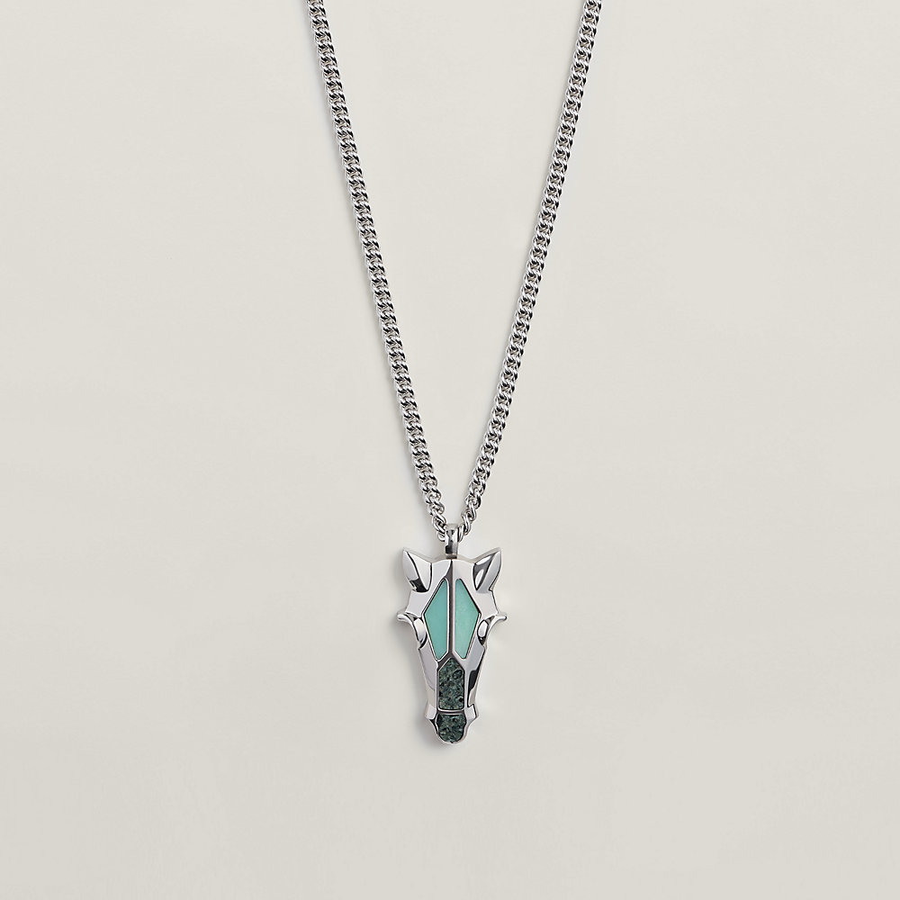 Collier Destrier Minérale - Bleu | Hermès Luxembourg
