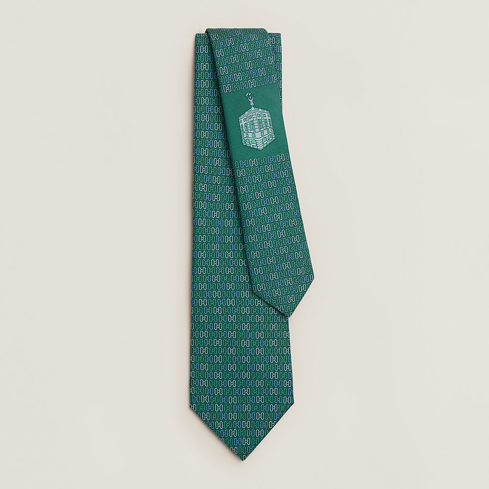 Corbata Ferronnerie du Faubourg - Verde | Hermès España
