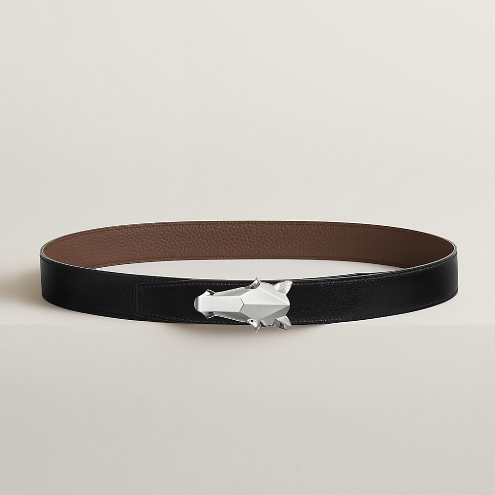 Destrier 벨트 버클 & 리버서블 가죽 스트랩 32mm | Hermès - 에르메스 대한민국