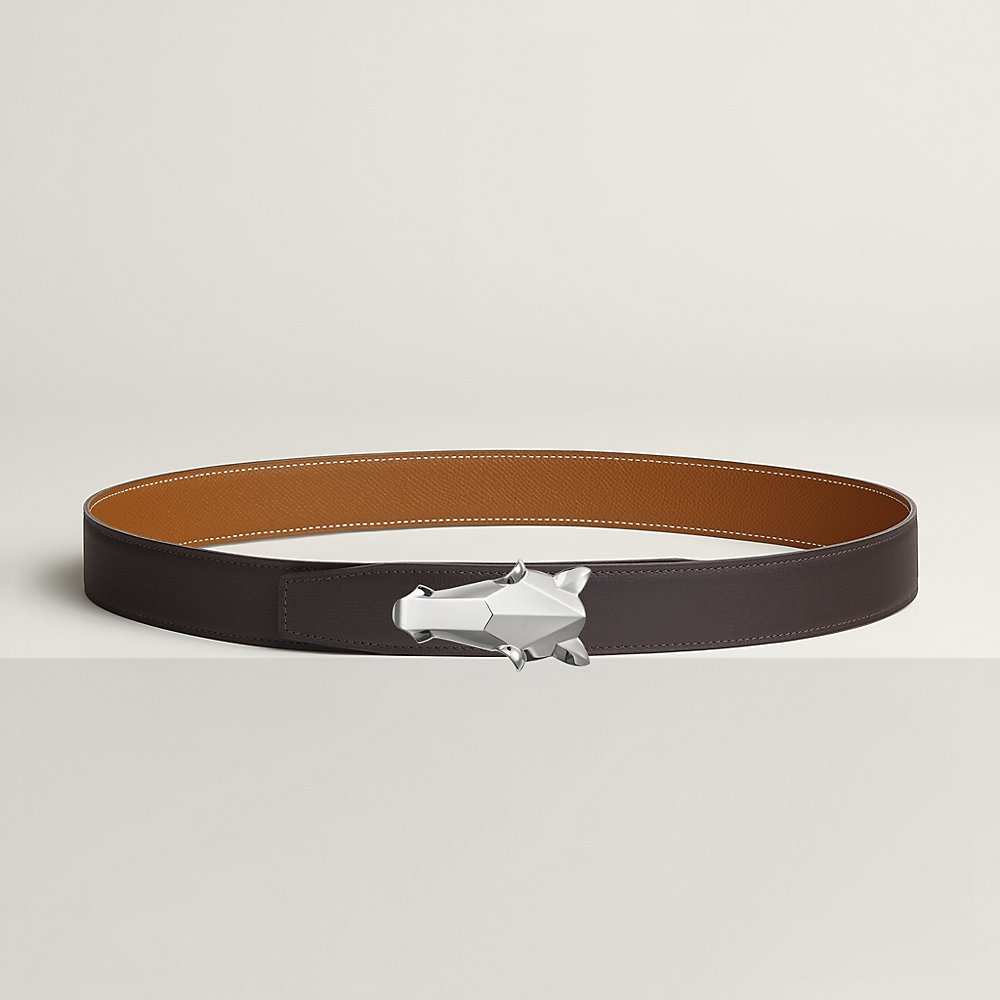Destrier belt buckle & Reversible leather strap 32 mm | Hermès Thailand