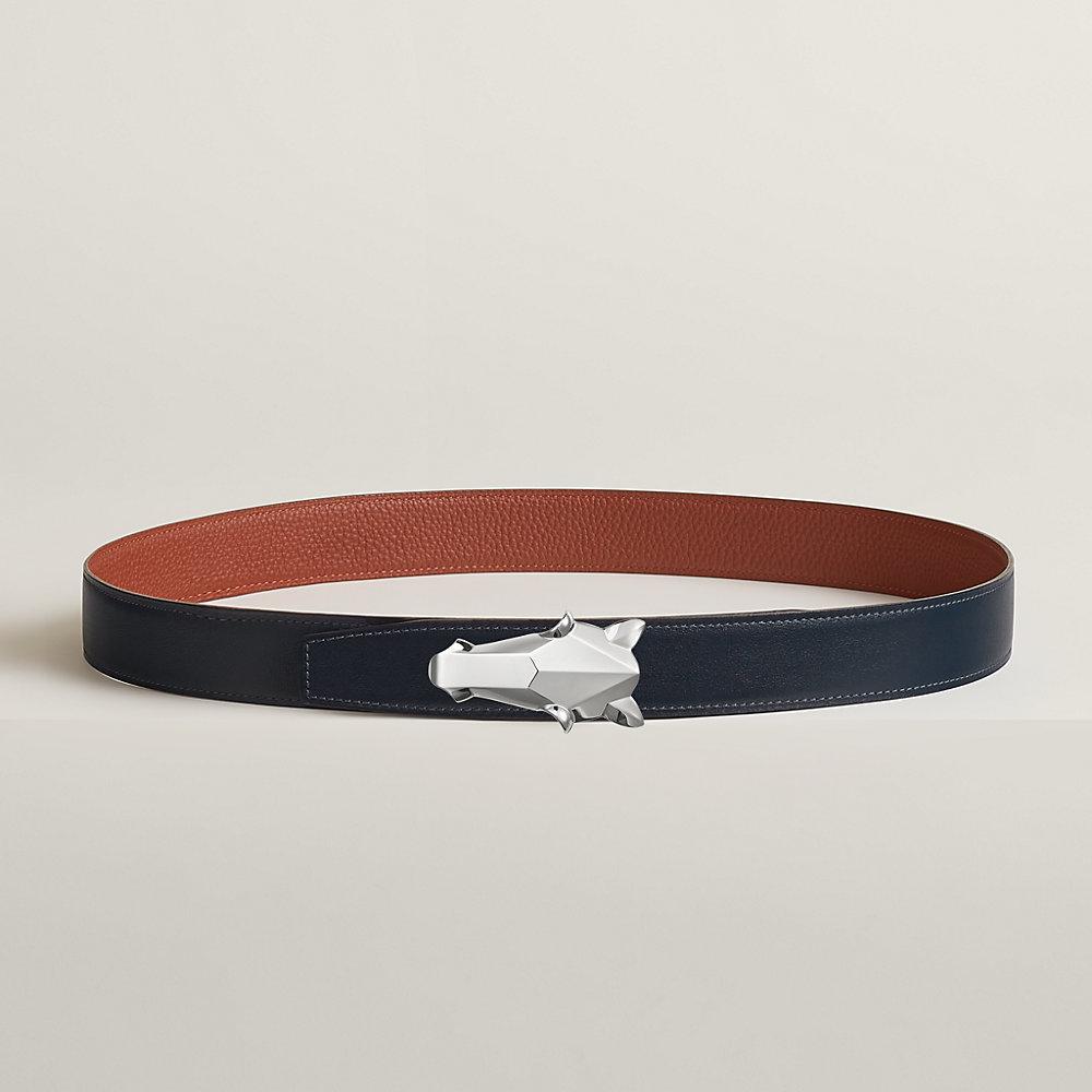 Destrier belt buckle & Reversible leather strap 32 mm | Hermès UK