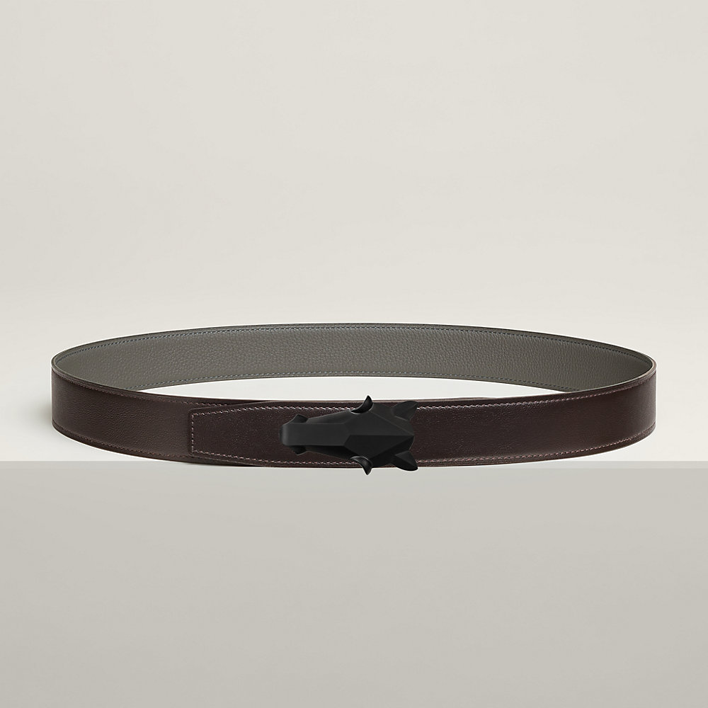 Destrier belt buckle & Reversible leather strap 32 mm | Hermès UK