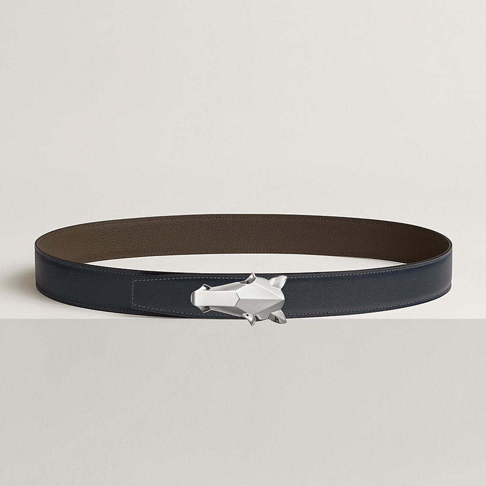 Destrier belt buckle & Reversible leather strap 32 mm | Hermès UK