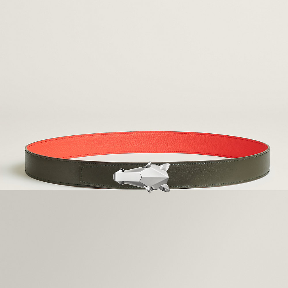 Destrier belt buckle & Reversible leather strap 32 mm | Hermès UK